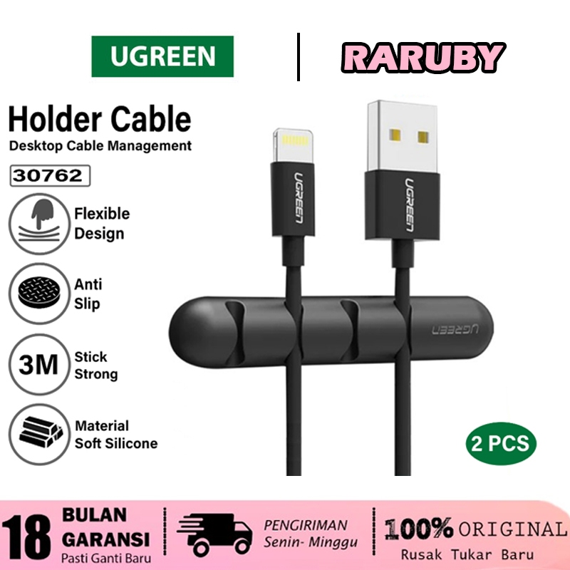 Jual Ugreen Cable Cord Holder Organizer Silicone Manage Black Tempat ...