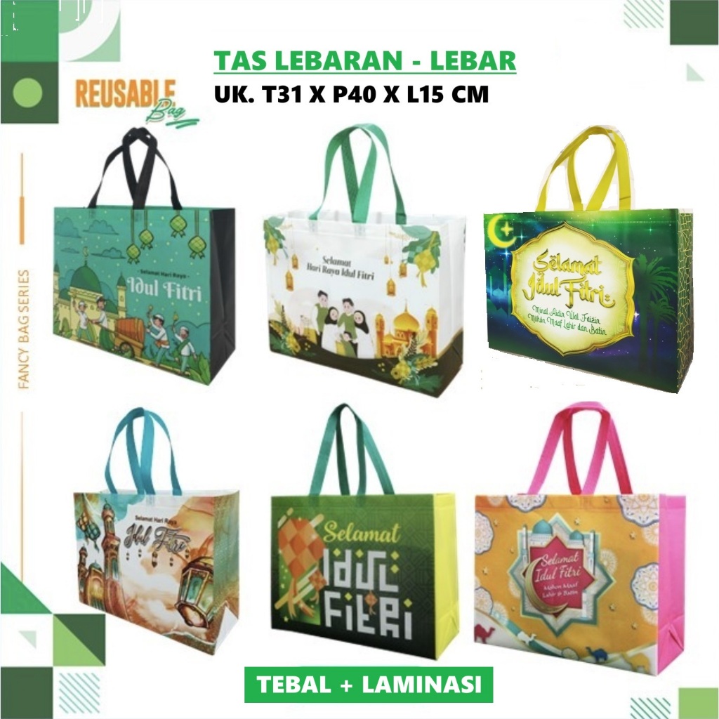 Jual [Ukuran LEBAR 40x15x31] Tas Parcel Lebaran Laminasi | Goodie Bag ...