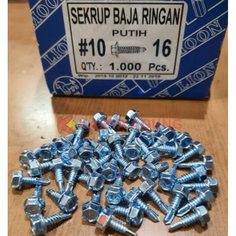 Jual Sekrup Baja Ringan 10x16 lion | Shopee Indonesia