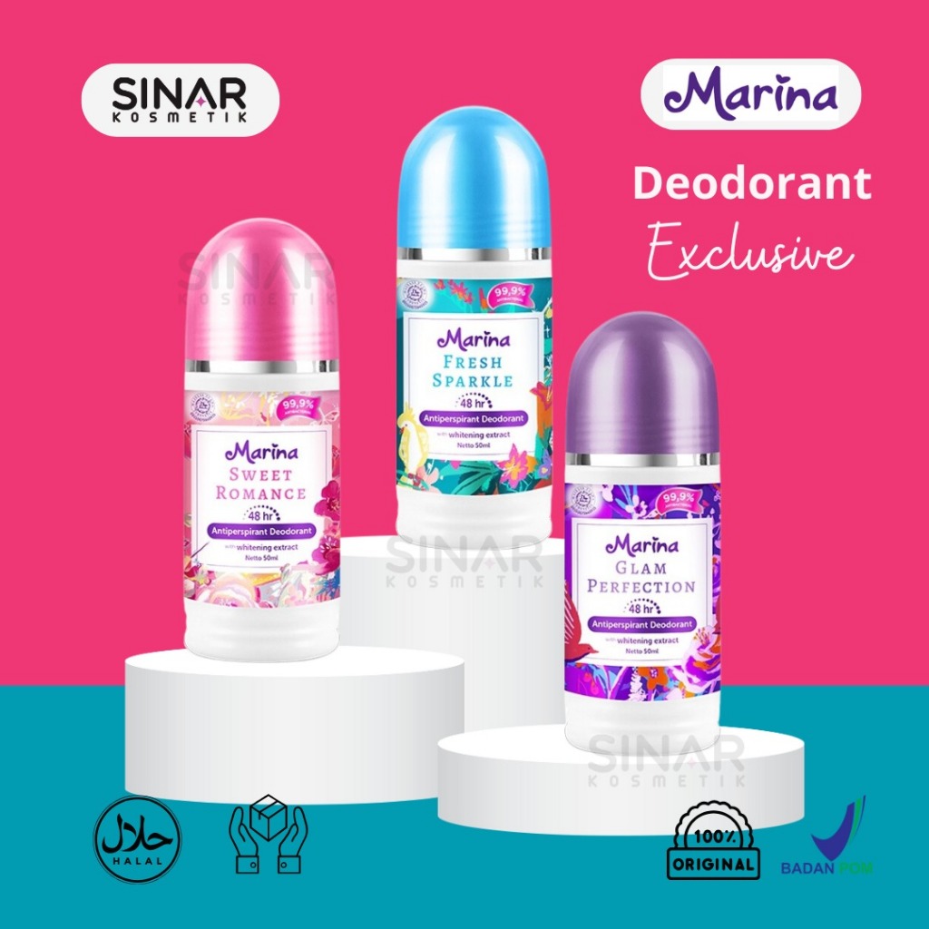 Jual Marina Anti Perspirant Deodorant Roll On 50ml | Shopee Indonesia