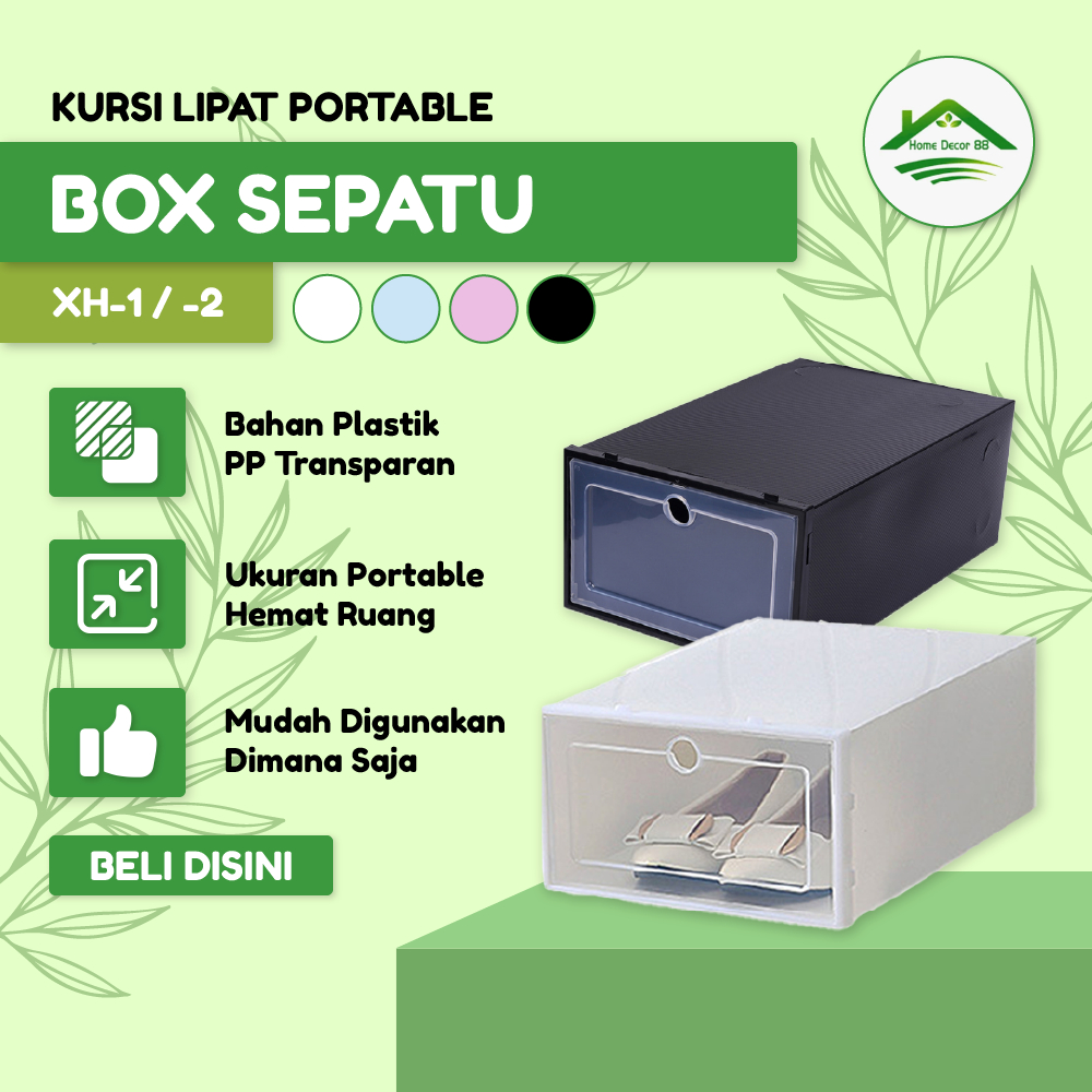 Jual Home Decor88 Official Shop Kotak Sepatu Lipat Transparan Tebal ...