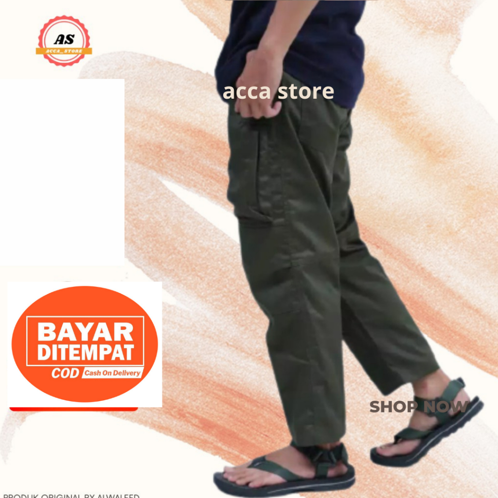 Jual Al Waleed Celana Sirwal Cargo Hamza Army | Shopee Indonesia
