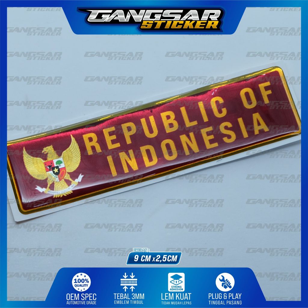 Jual Emblem republic of indonesia / emblem indonesia / sticker ...