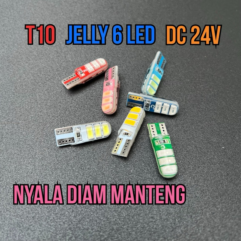 Jual HARGA 1 BIJI | Lampu Senja Kota Truk T10 6LED Jelly DC 24V Truk Bis Tronton Lampu Nyala ...