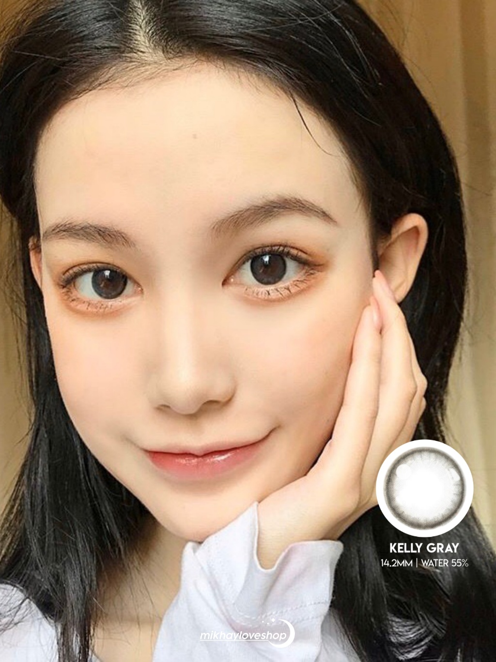 Jual [1/2 Pasang] MIKHAYLOVESHOP Softlens Kelly Gray (Grey) | Kittykawaii | Shopee Indonesia