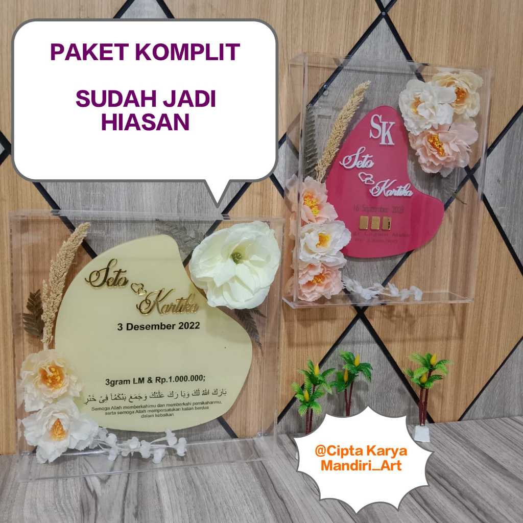 Jual PAKET HIAS FRAME MAHAR PERNIKAHAN BAHAN AKRILIK TERMASUK FRAME ...