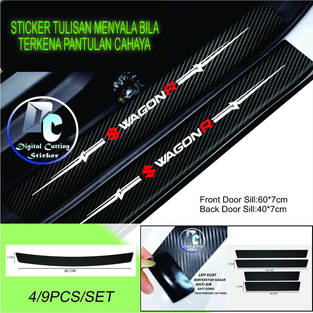 Jual Stiker Pelindung Pintu Mobil Wagon R 3D Door Sill Plate Guard ...