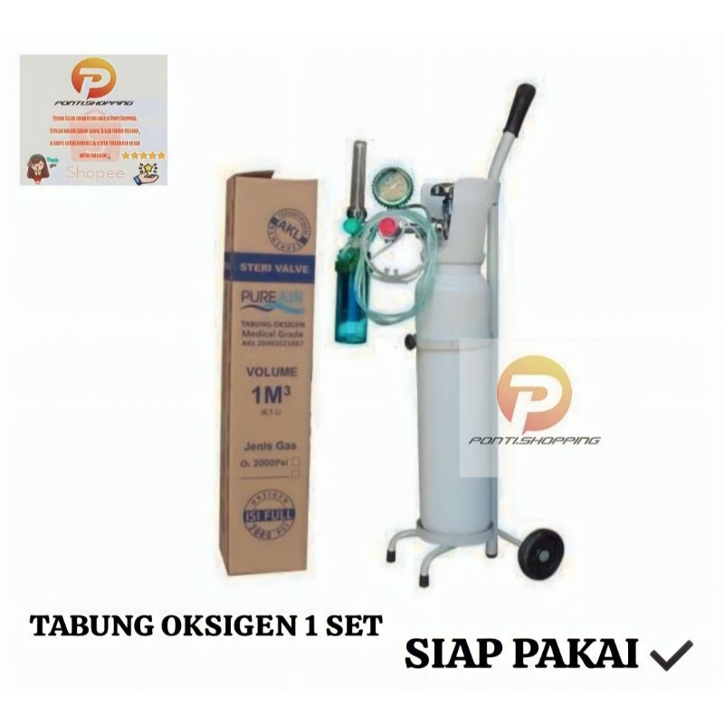 Jual Tabung Oksigen 1M3 PURE AIR SET LENGKAP | Shopee Indonesia