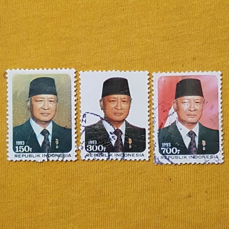 Jual Perangko Presiden Soeharto 1993 Set 3pc Lengkap Used Langka Murah ...