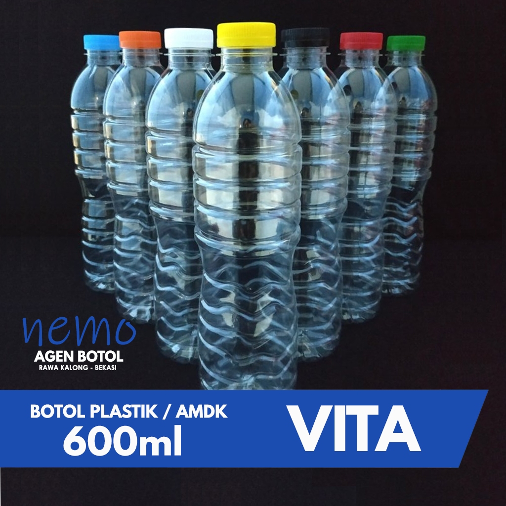 Jual Botol Vita 600ml / Botol Plastik 600ml / Botol AMDK | Shopee Indonesia