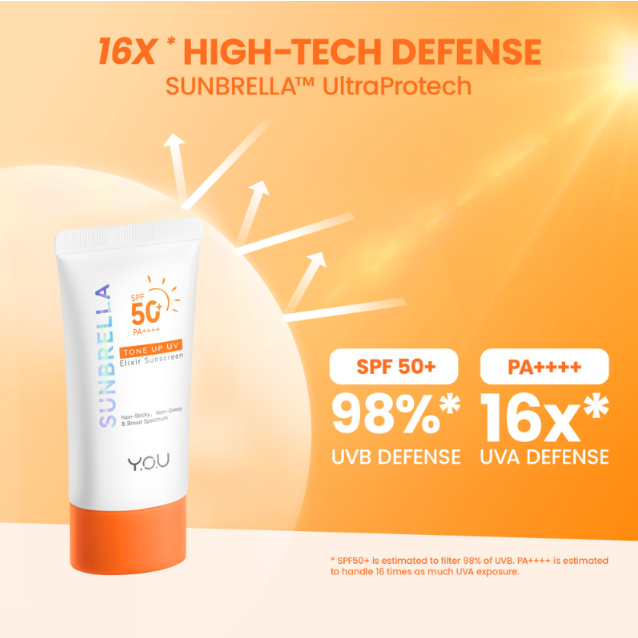 Jual YOU Sunbrella Tone Up UV Elixir Sunscreen 40ml | Shopee Indonesia