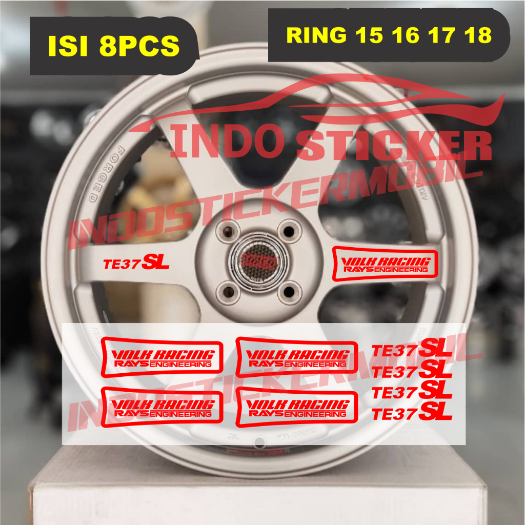 Jual STICKER STIKER VELK RAYS TE37 SL STICKER VELK MOBIL WHEEL VOLK ...