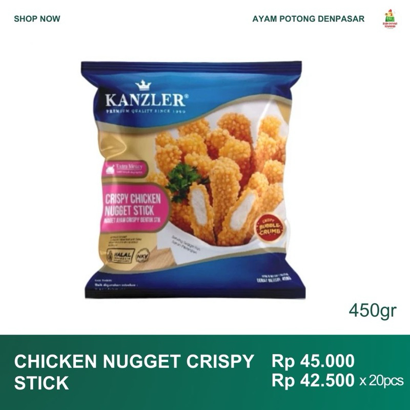 Jual KANZLER CHICKEN NUGGET STICK 450gr | Shopee Indonesia