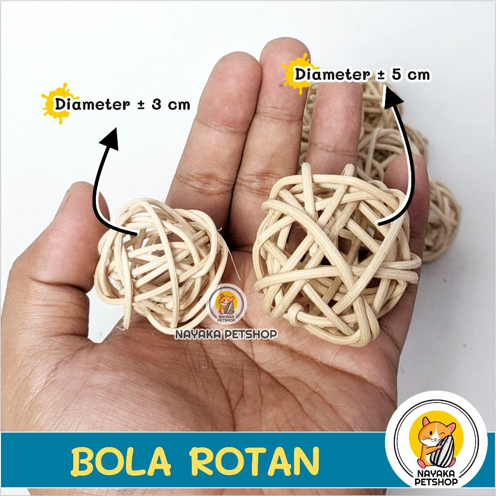 Jual Bola Rotan Mini Mainan Hamster Chew Toy Gnawing Rattan Ball Asah ...