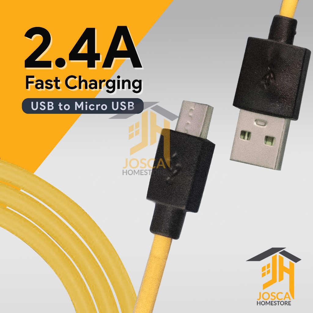 Jual Kabel Data Charger Micro USB Fast Charging 100cm Kuning I Cable ...