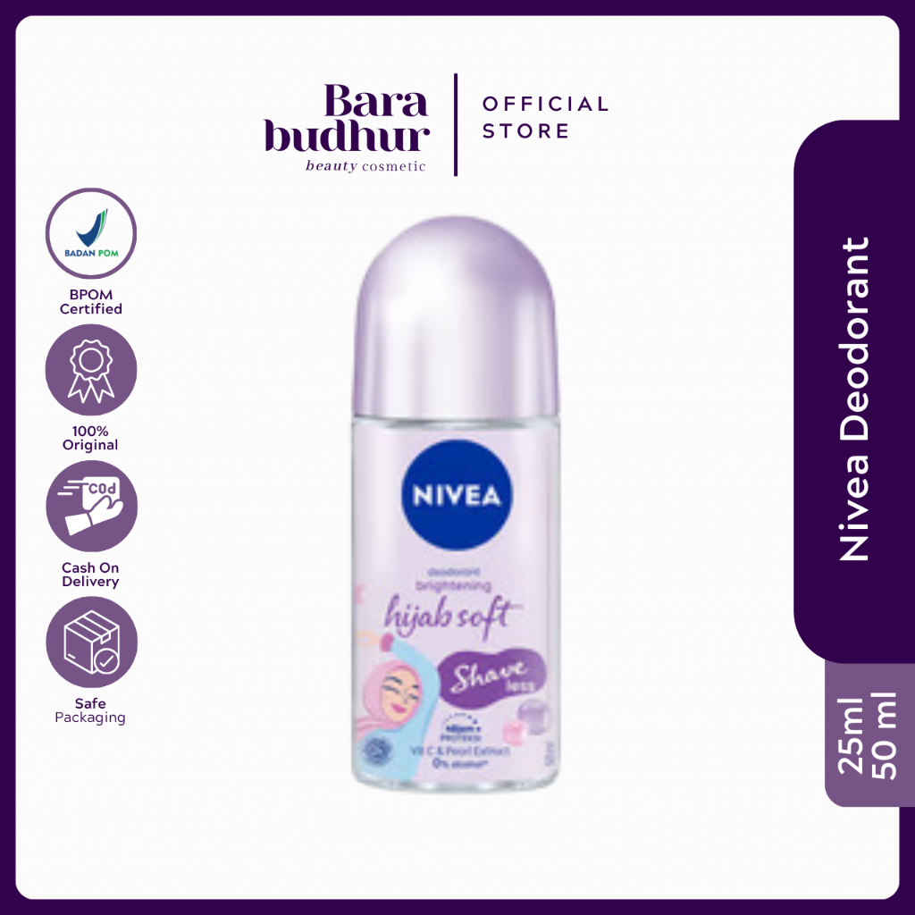 Jual Nivea Deodorant Roll On Extra Brightening Hijab Soft Shaveless ...