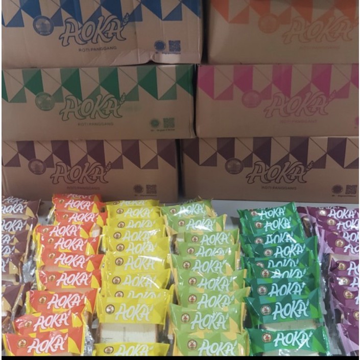 Jual BISA MIX 2 RASA | Roti Panggang Aoka 1 Dus Isi 60 pcs roti ...