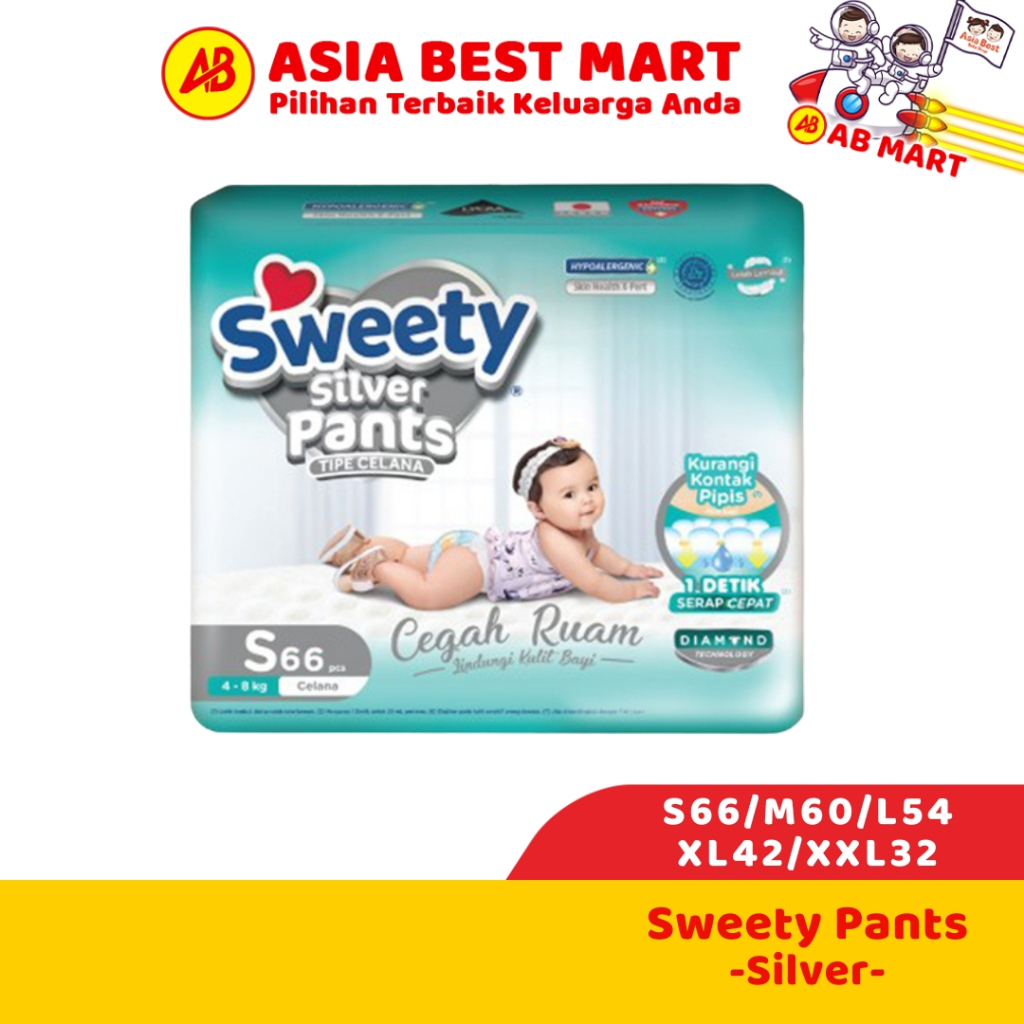 Jual Sweety Silver Pants S66/M60/L54/XL42/XXL32 Popok Celana Anak Bayi ...