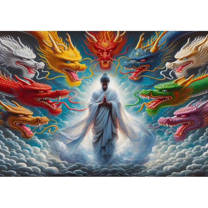 Jual Poster Cetak, SEMBILAN NAGA, Ukuran JUMBO, 100x70cm & 150x100cm ...