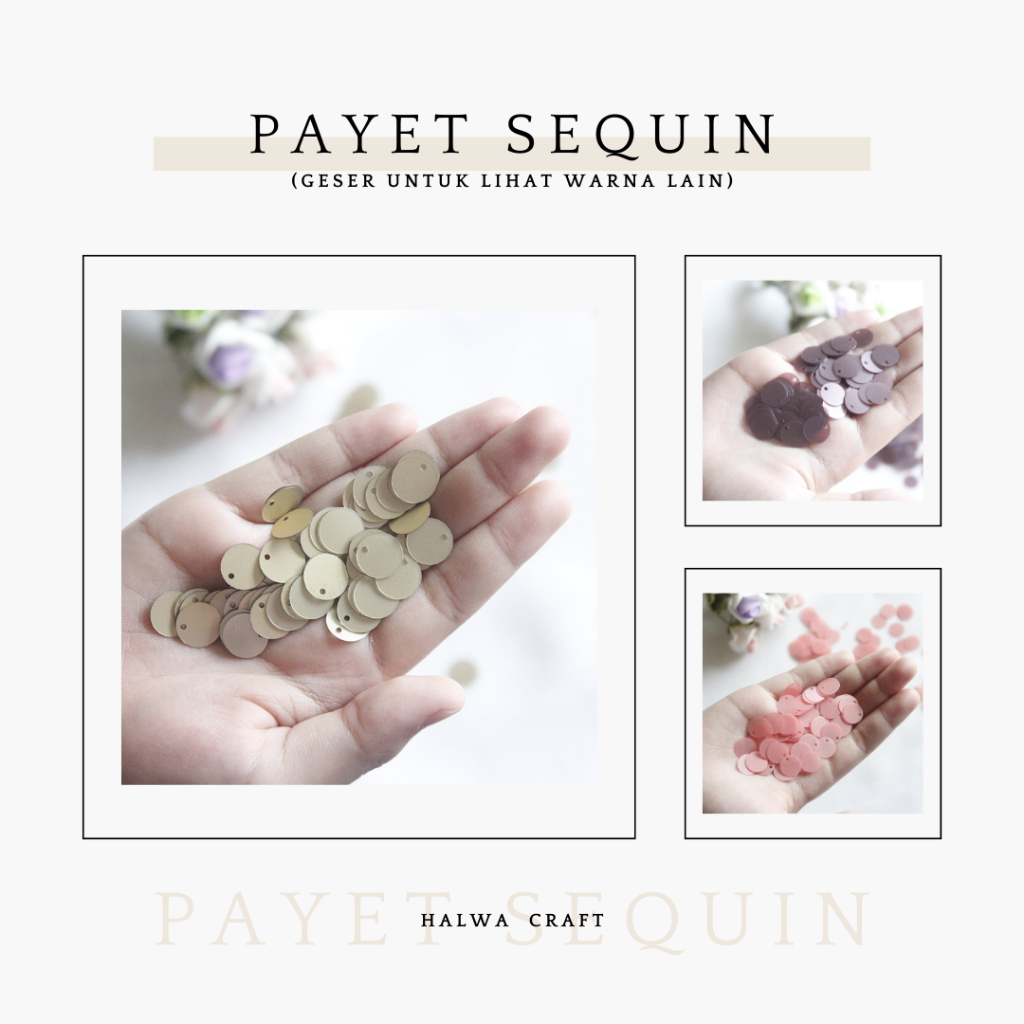 Jual Payet Dollar Piring / Matte Colour Sequin Round Side Hole 10mm ...