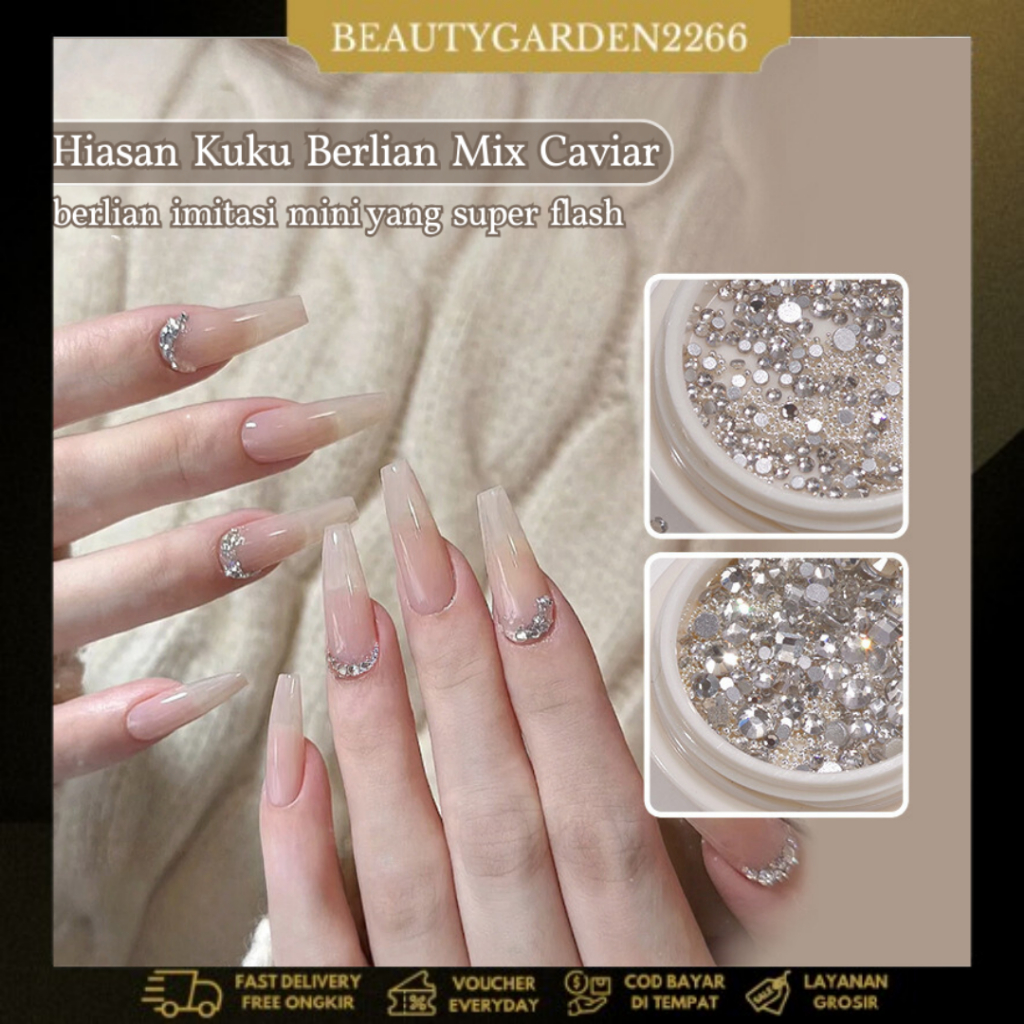Jual [ COD ] Hiasan Kuku 3D Berlian Mini Imitasi Mix Caviar yang super flash/ Aksesoris Kuku ...