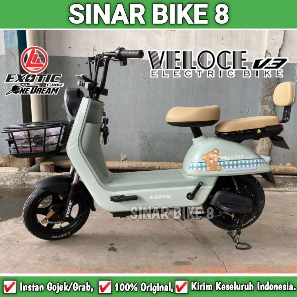 Jual Sepeda Listrik Electric E Bike EXOTIC VELOCE V3 500 Watt BY PACIFIC | Shopee Indonesia