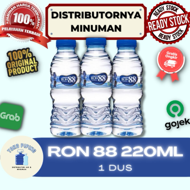 Jual RON 88 220ml Botol Air Mineral 1 Dus isi 24 Botol | SANQUA RON 88 ...
