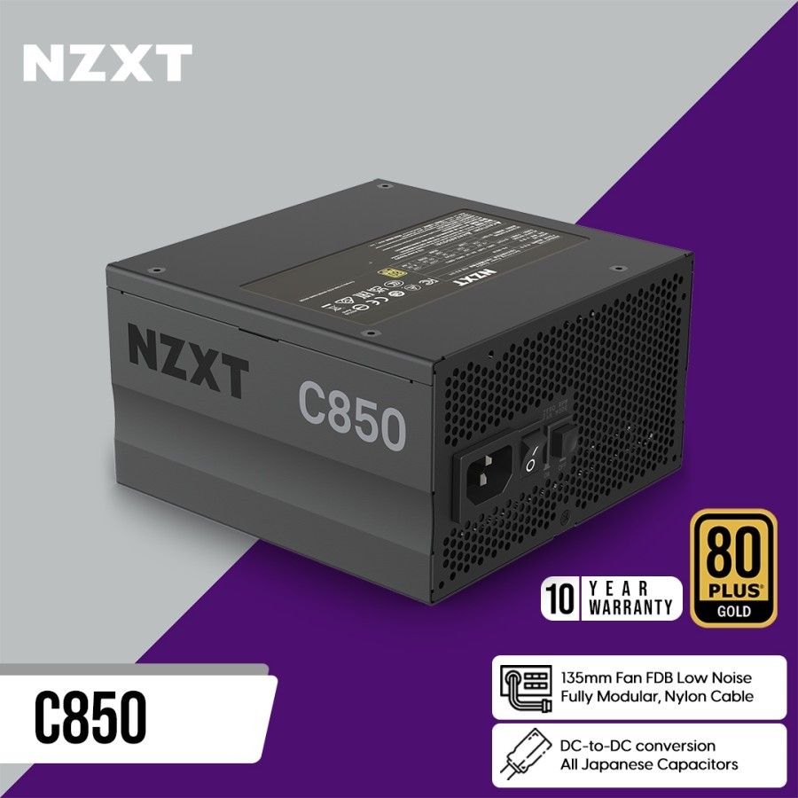 Jual NZXT C850 Gold - 850W 80 Plus Gold Fully Modular ATX PSU | Shopee ...