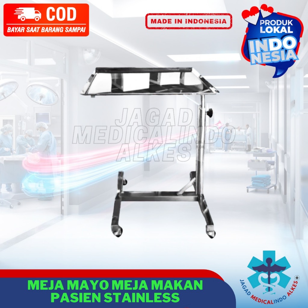 Jual Meja Mayo Meja Makan Pasien Over bed Table Stainless | Shopee ...