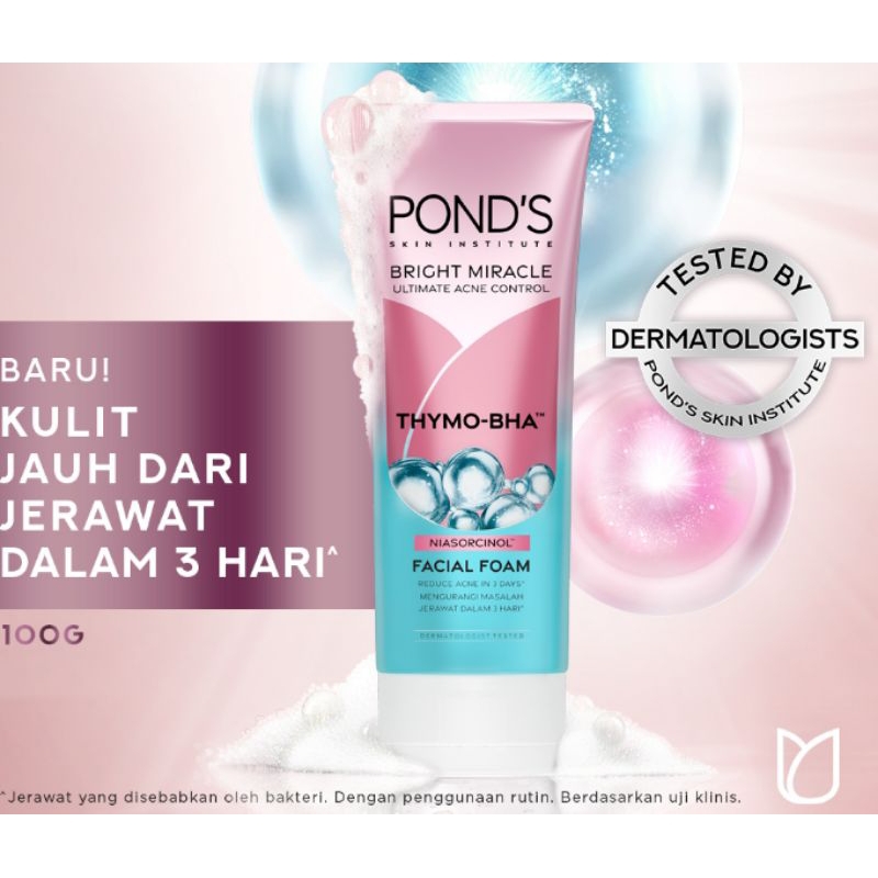 Jual Ponds ACNE Control THYMO BHA Facial Foam 100gr | Shopee Indonesia