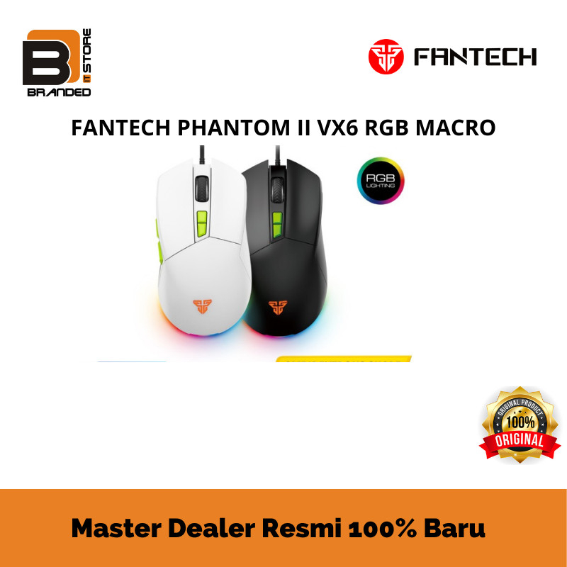 Jual FANTECH PHANTOM II VX6 RGB MACRO Gaming Mouse WHITE BLACK | Shopee ...