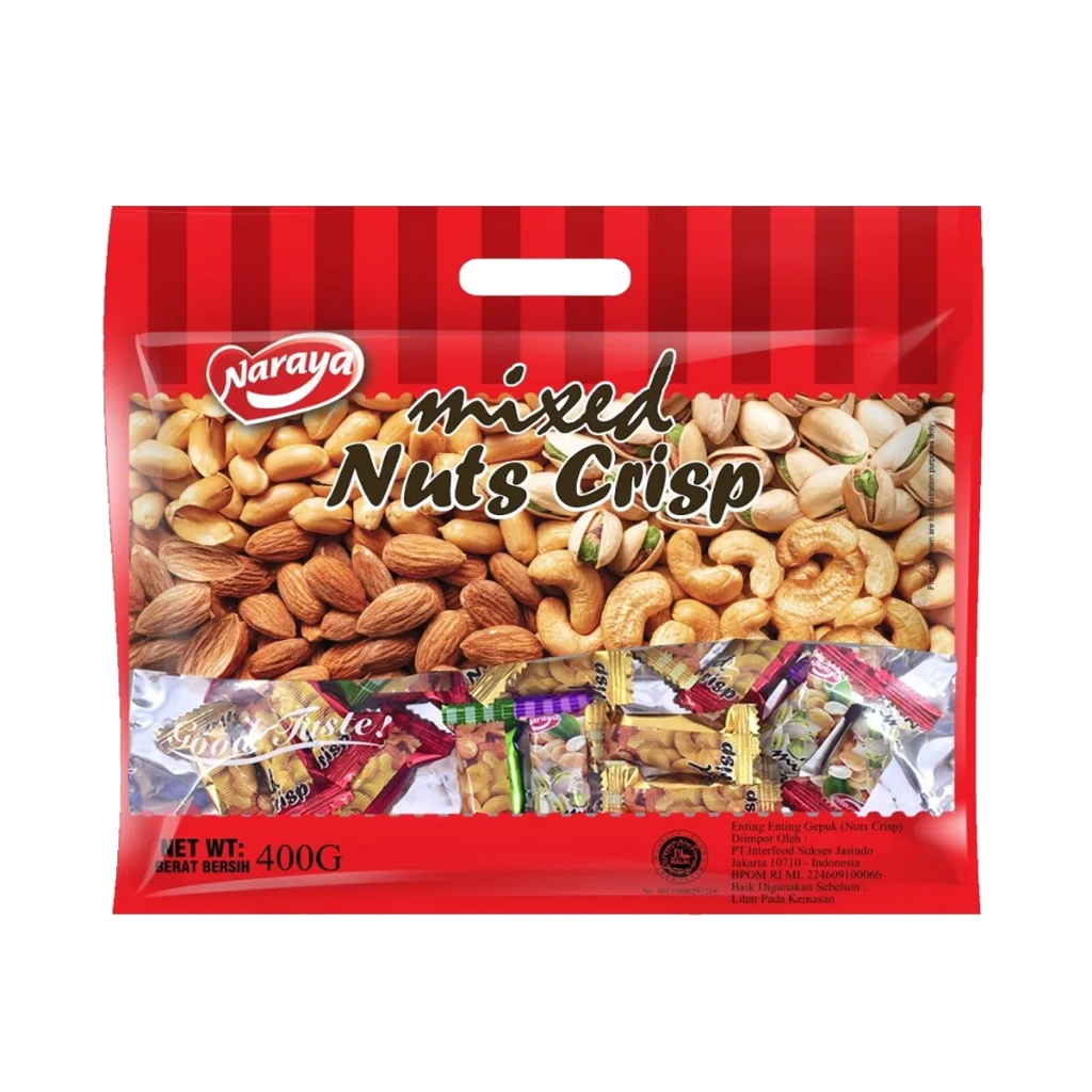 Jual Naraya Mixed Nuts Crispy 400 Gram Halal | Tingting Kacang Permen Kacang Panggang Naraya ...