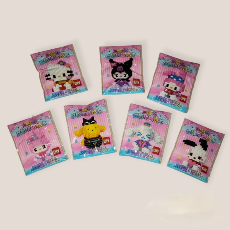 Jual LITTLECHERI | Sanrio Puzzle Assembly Blocks Sanrio Lego Mainan ...
