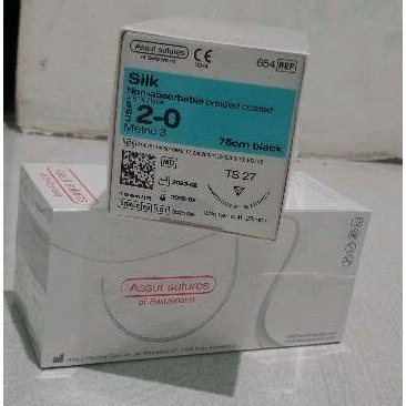 Jual Silk 2/0 TS 27 Assut Sutures Box isi 12 / Benang Operasi | Shopee ...