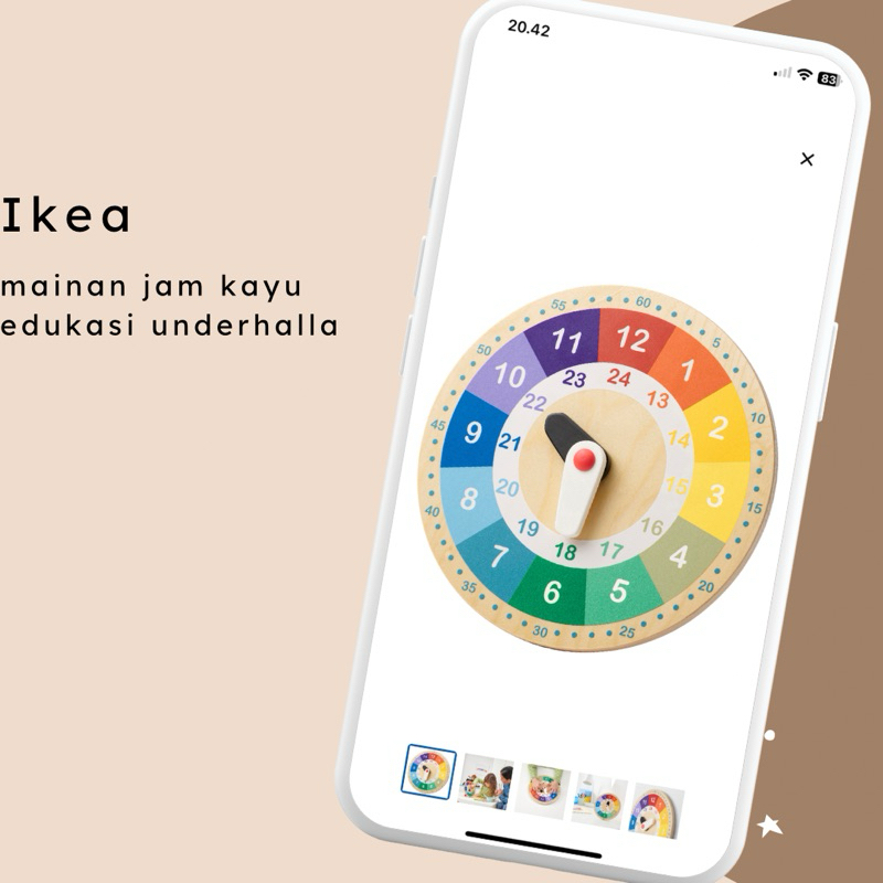 Jual Jam Mainan Anak Belajar Jam Kayu Mainan Edukasi Jam Kayu ...