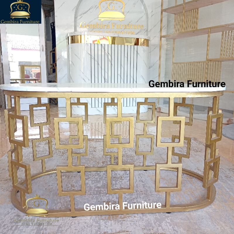 Jual console table konsol meja foyer gold promo minimalis marmee marble ...