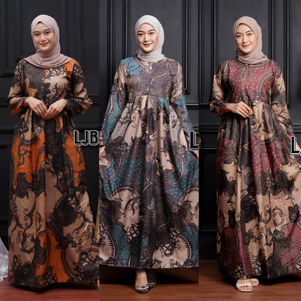 Jual Gamis Batik Baju Wanita Katun Polymicro Bumil Busui All Size ...