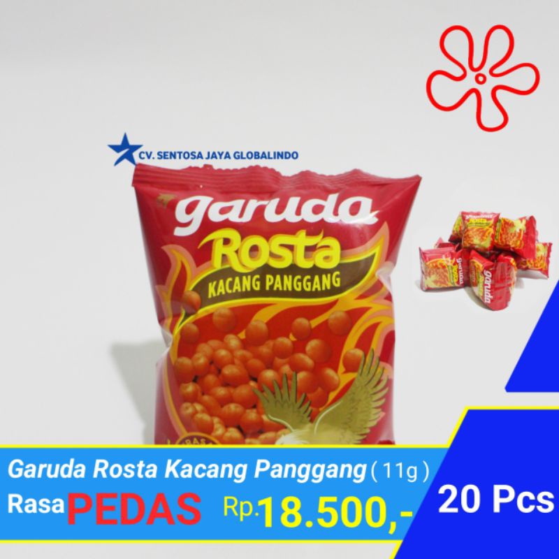 Jual Garuda Rosta Kacang Panggang Rasa Pedas | 11g × 20pcs | Shopee ...