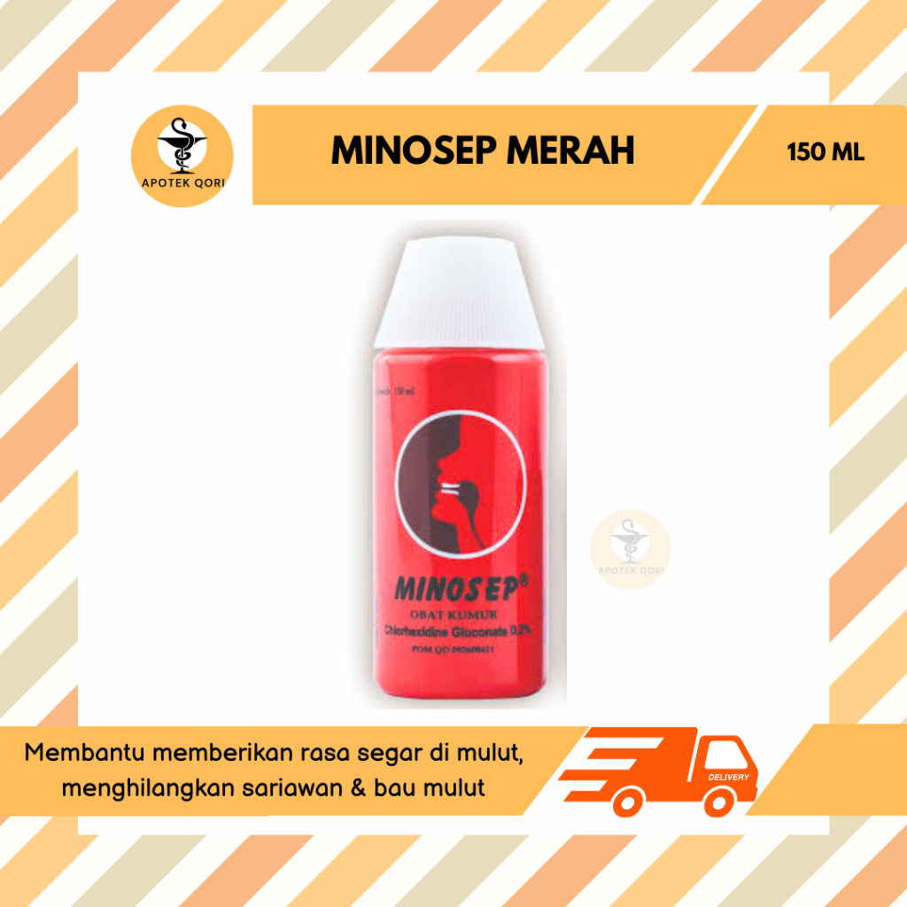 Jual MINOSEP MERAH 150 ML/OBAT KUMUR/MENGHILANGKAN BAU MULUT/SARIAWAN ...