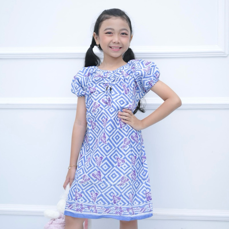 Jual NEW BATIK KIDS DRESS BATIK ANAK ELSA CANTIK KARET BALON TANGAN ...