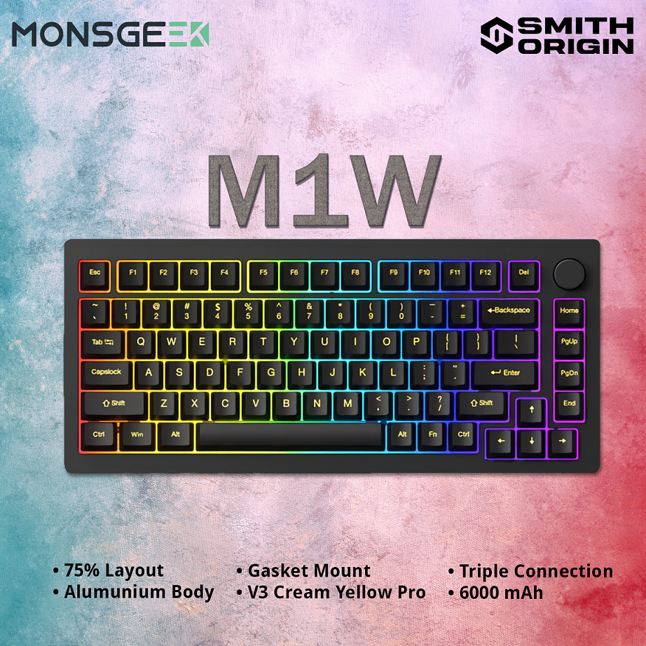 Jual MONSGEEK M1W Full Built Three Mode Black Mechanical Keyboard ...