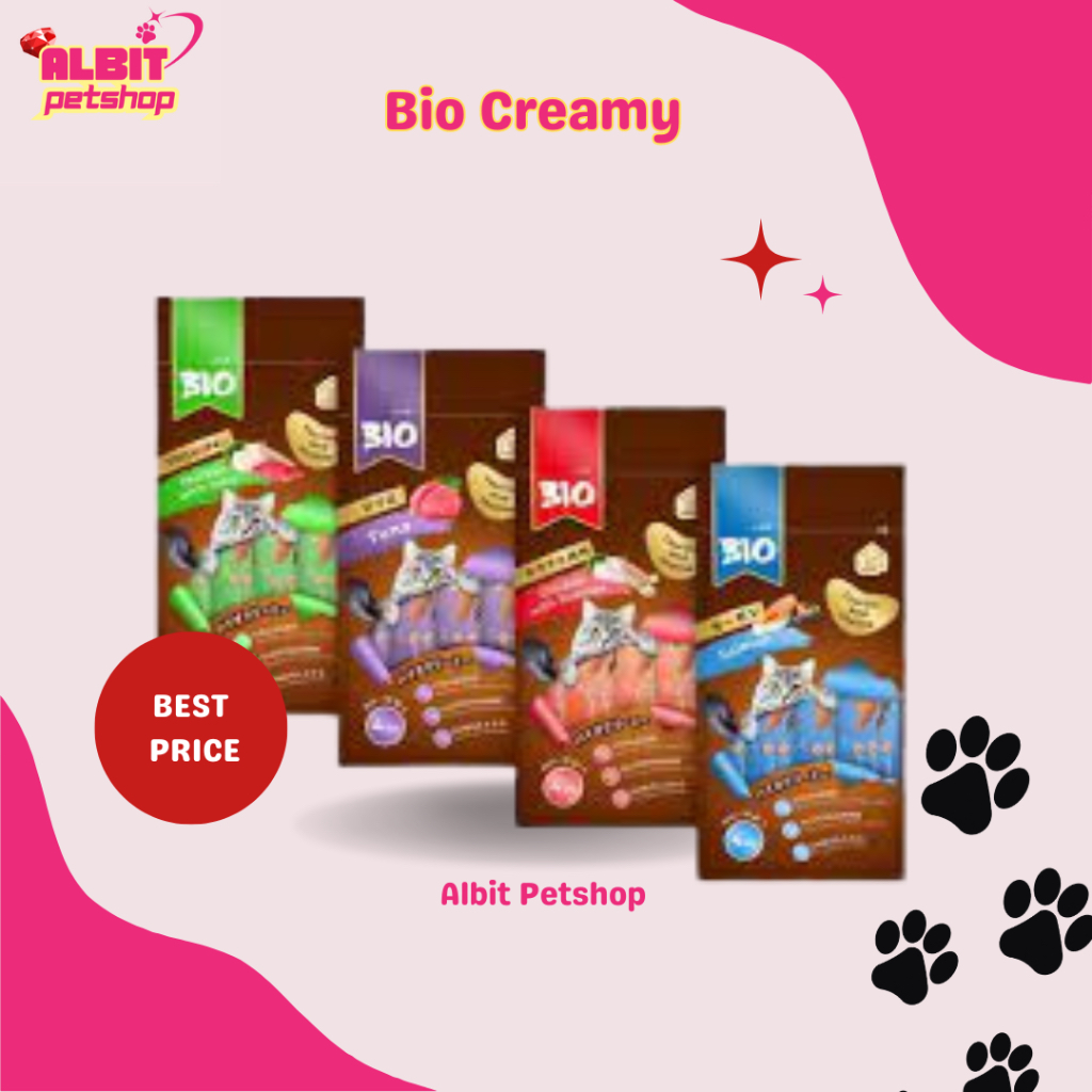 Jual Bio Creamy 4 x 15gr Snack Kucing Cemilan Kucing Liquid Kucing ...