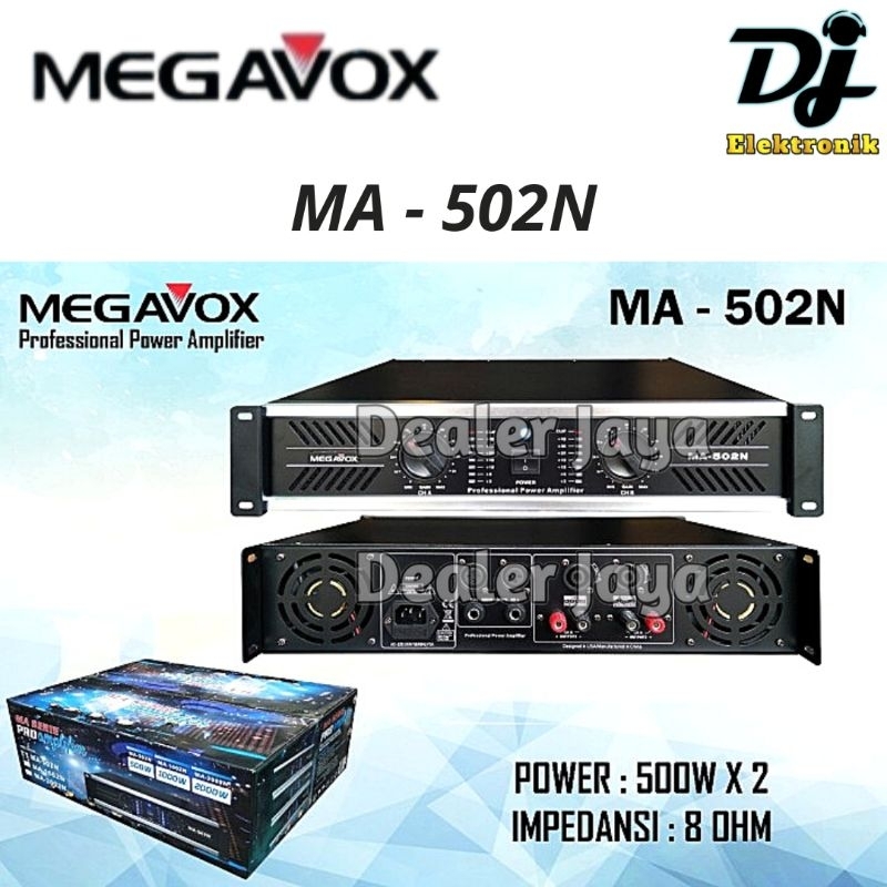 Jual Power Amplifier Megavox MA 502 N / MA 502N / MA502N - 2 channel ...