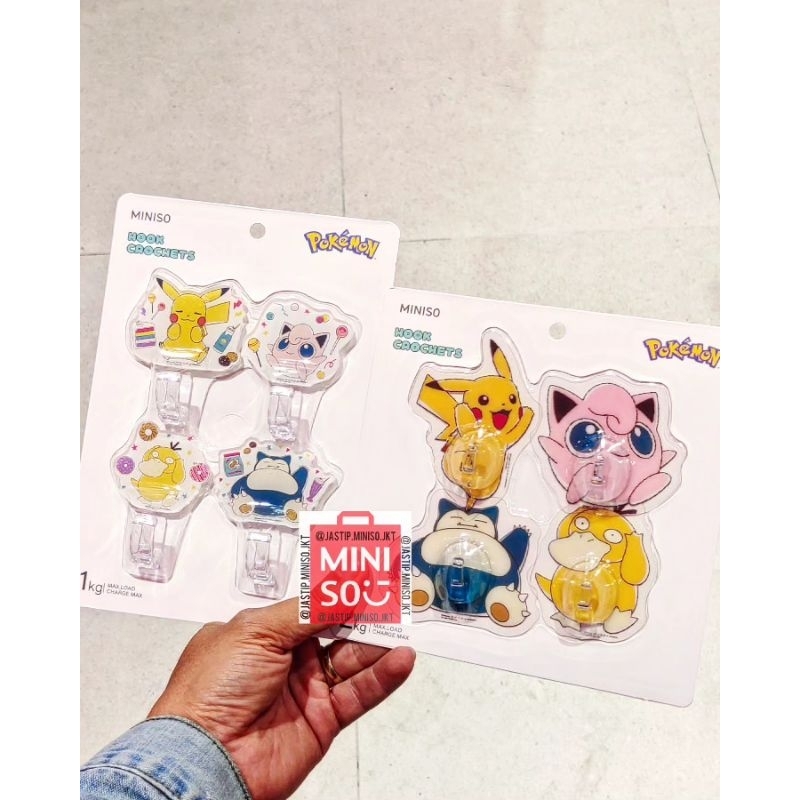 Jual MINISO x POKEMON 🆕 Hooks Gantungan (isi 4pcs) Max 1kg / 2kg ...