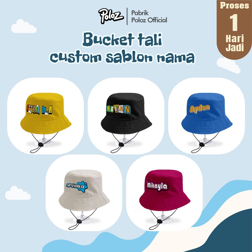 Jual TOPI BUCKET SABLON NAMA ANAK TOPI BUCKET CUSTOME SABLON NAMA ANAK ...
