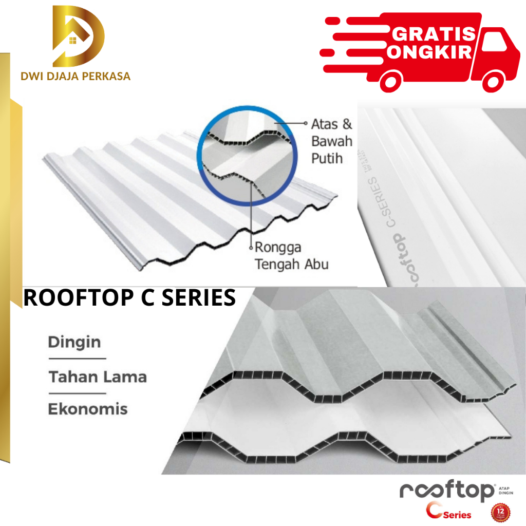 Jual ATAP DINGIN UPVC ROOFTOP TIPE C-SERIES | Shopee Indonesia