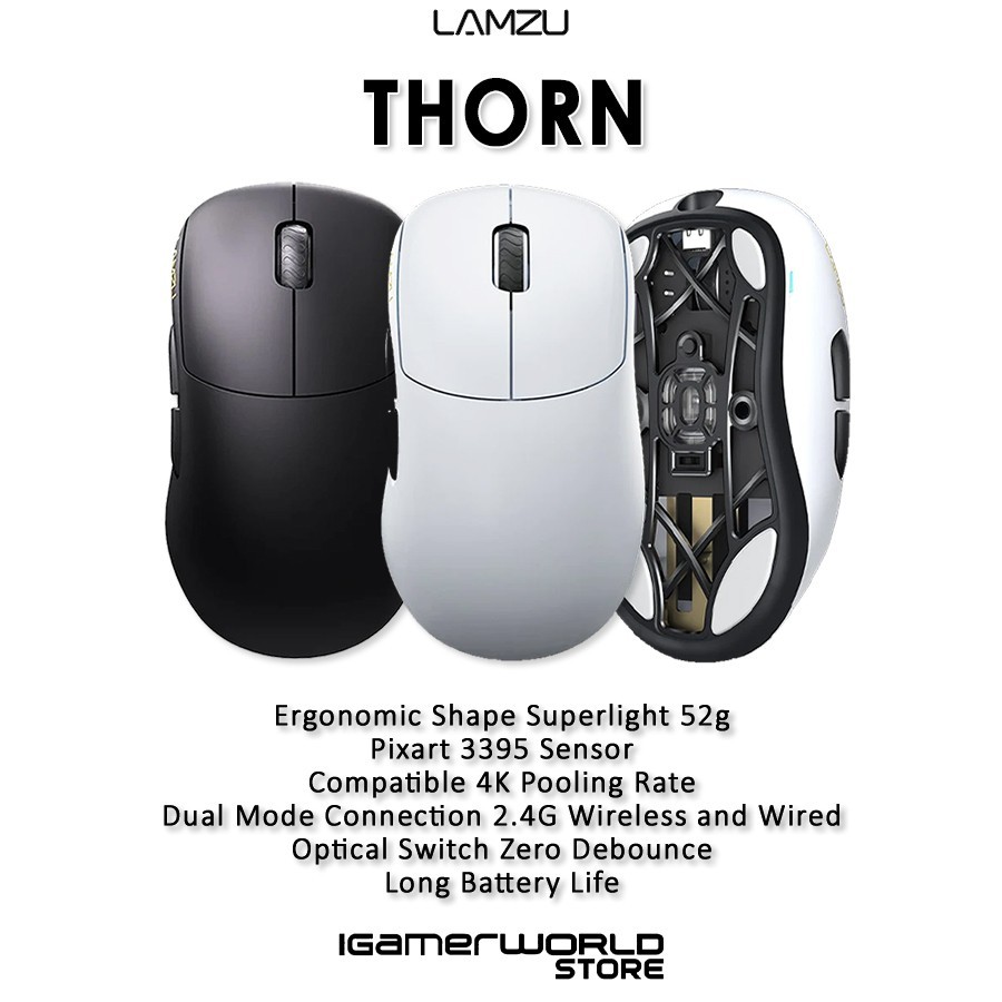 Jual Lamzu THORN SuperLight Wireless Dual Connection Gaming Mouse | Shopee Indonesia
