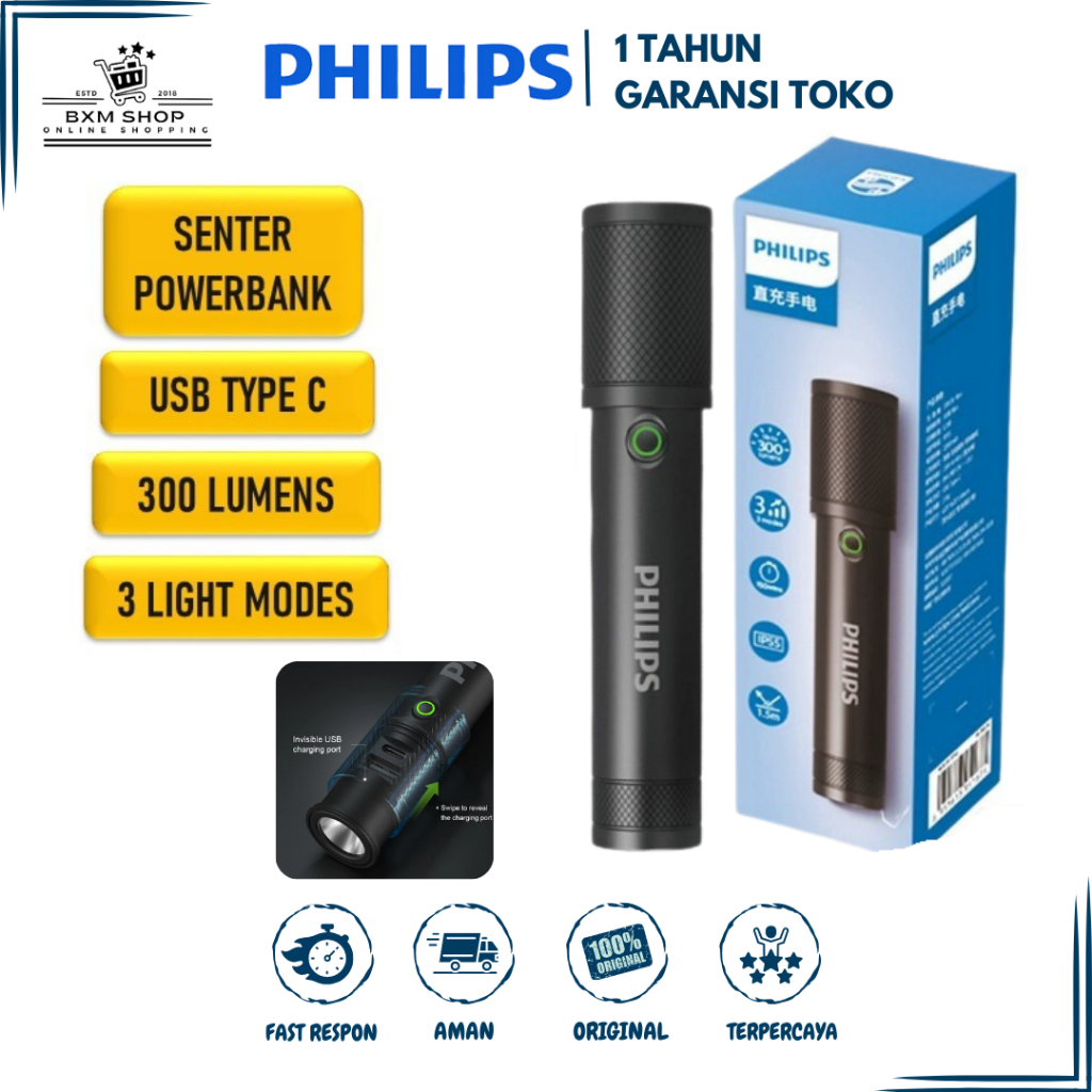 Jual Philips SFL 2185 Senter Led Flashlight Senter Led Super Terang ...