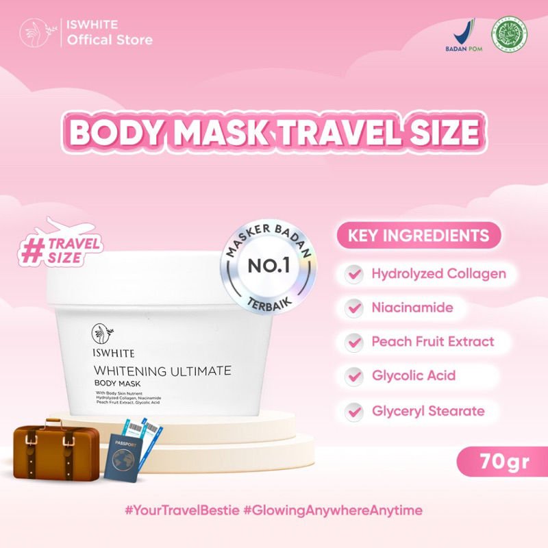 Jual ISWHITE Body Mask Size 70gr - Masker Badan Nomer 1 - Pencerah ...