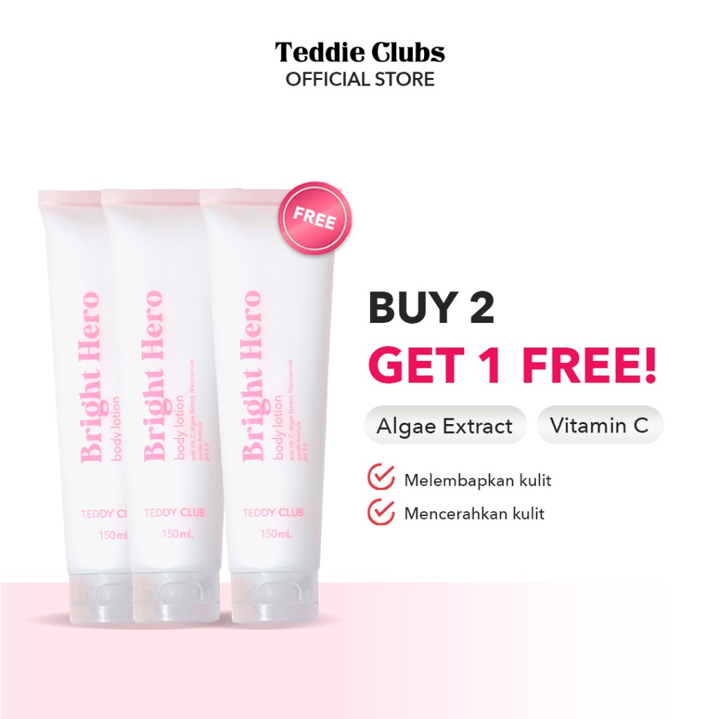 Jual [BUY 2 PCS FREE 1PCS] Teddy Clubs Bright Hero Body Lotion ...